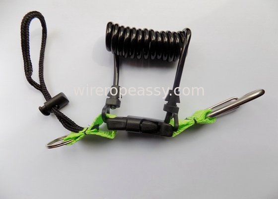 PU Covered Coil Lanyard with Stainless Steel Fitting for Camera Housing