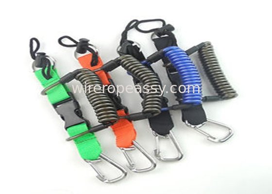 PU Covered Coil Lanyard with Stainless Steel Fitting for Camera Housing