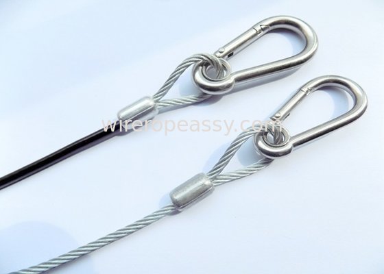 4.0mm Galvanized Wire Rope With Carabiner And Eyelet Terminal