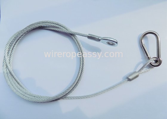 4.0mm Galvanized Wire Rope With Carabiner And Eyelet Terminal