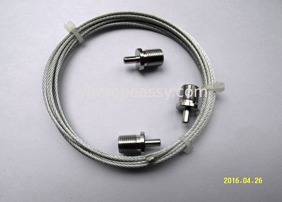 Copper / Nickle Plated M10 Cable Suspension Hanging Lamp Cord Kit For Panel Lights