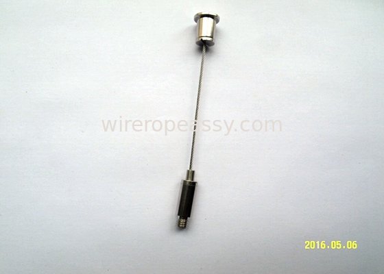 1/16" Galvanized Cable Suspended Hanging Light Kit With Copper Plated Nickel Bottom Thread Exit Gripper