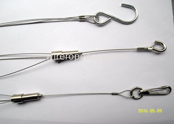 Adjustable Locking Blosters Steel Cable Assembly For Flowerpot Hanging / Lights Hanging