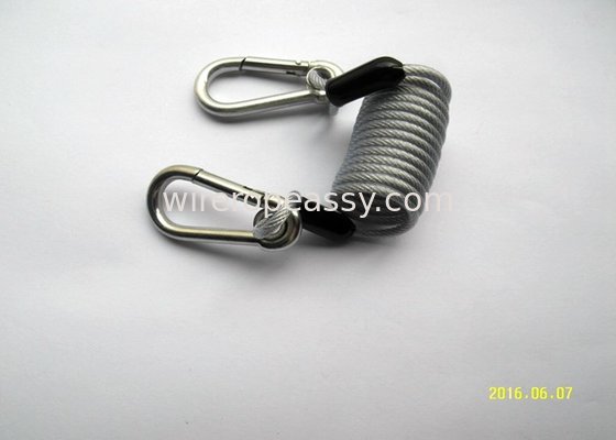 3.0 mm Red  Safety Tool Lanyards Cable With Stainless Locking Hooks