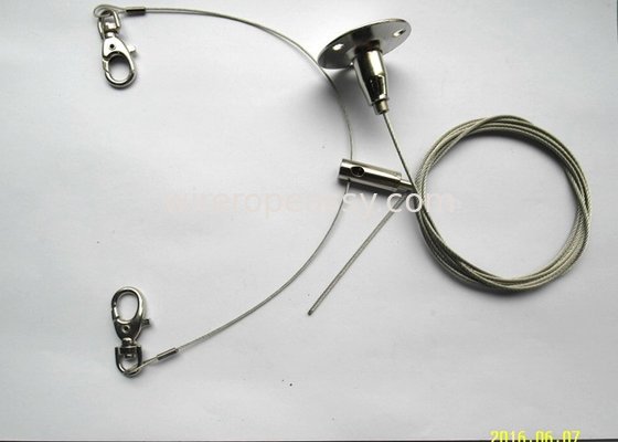 1.5mm Stainless LED Grow Light Hanging System Cable with Round Ceiling Attachment