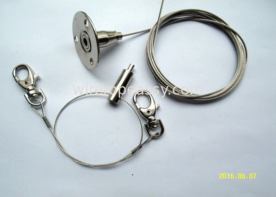 1.5mm Stainless LED Grow Light Hanging System Cable with Round Ceiling Attachment