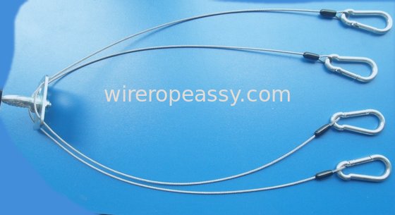 Galvanized Coated Steel Wire Rope Sling Steel Cable Assembly with Four Carabiners