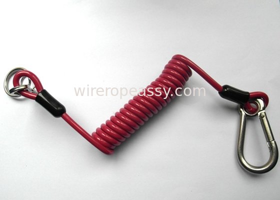 Galvanized / Stainless Retractable Lanyard Fall Protection , Hand Tool Safety Lanyards