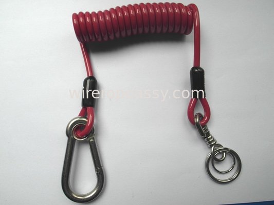 Galvanized / Stainless Retractable Lanyard Fall Protection , Hand Tool Safety Lanyards