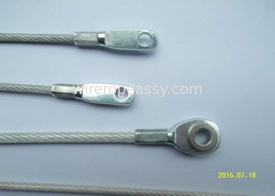 3.2mm / 4.8mm Plastic Coated Steel Cable Accessories with Swaged Ends Terminals