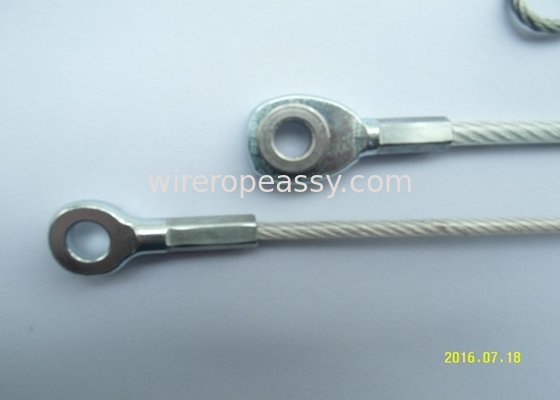 3.2mm / 4.8mm Plastic Coated Steel Cable Accessories with Swaged Ends Terminals