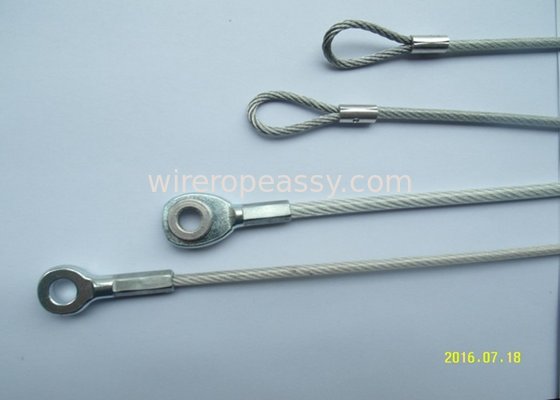 3.2mm / 4.8mm Plastic Coated Steel Cable Accessories with Swaged Ends Terminals