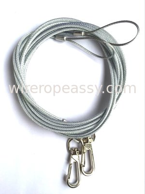 Durable Transparent Steel Wire Rope Slings Assembly 7*7 7*19 With Hook / Clips