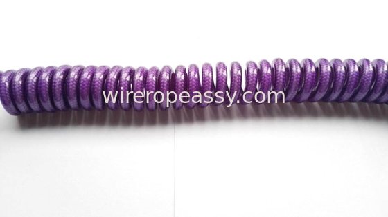 5mm Extendable Elastic Spring Cord Tool Safety Lanyard Strong Pulling Transparent Purple