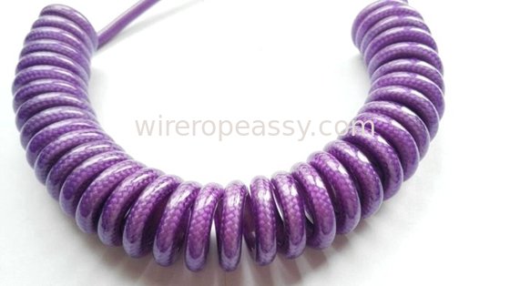 5mm Extendable Elastic Spring Cord Tool Safety Lanyard Strong Pulling Transparent Purple