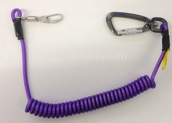 Customized Safety Tool Lanyards Adjustable Safety Coil Tool Lanyard With Snap Hooks
