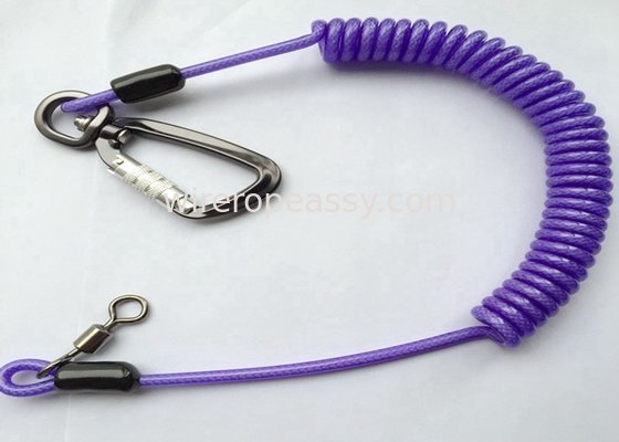 Customized Safety Tool Lanyards Adjustable Safety Coil Tool Lanyard With Snap Hooks