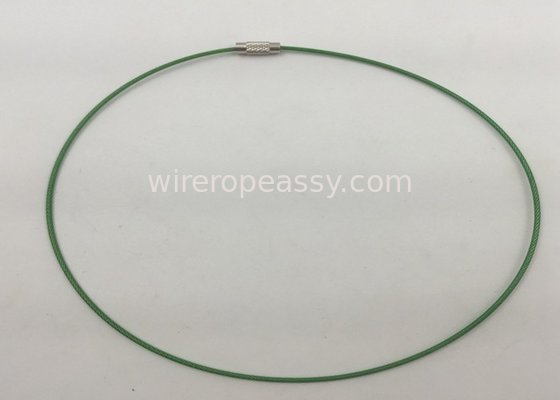 2.0 Mm PU Coating 304 Stainless Steel Cable Screw Lock Wire Keychain Cable