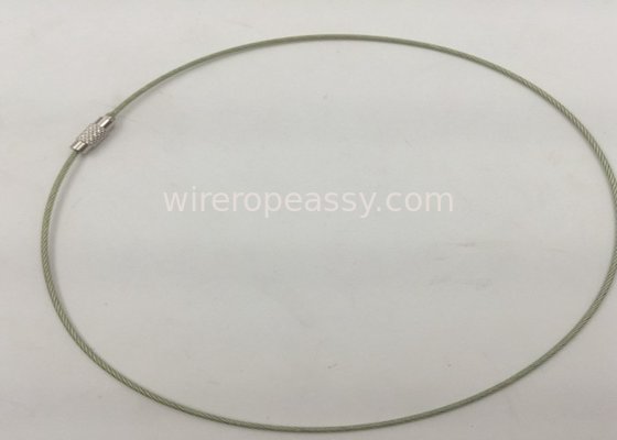 2.0 Mm PU Coating 304 Stainless Steel Cable Screw Lock Wire Keychain Cable