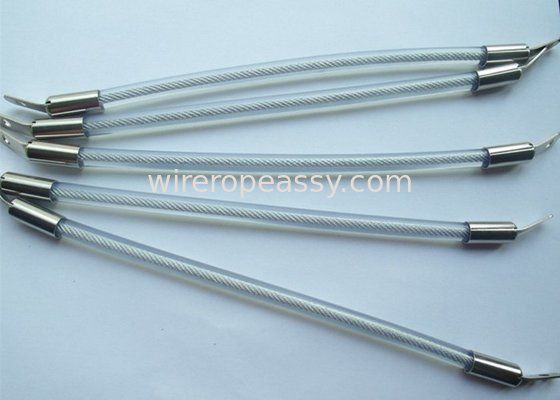 Custom 5.0mm Clear PU Coated Stainless Steel Wire Rope Assembly For Suitcase Handlebar