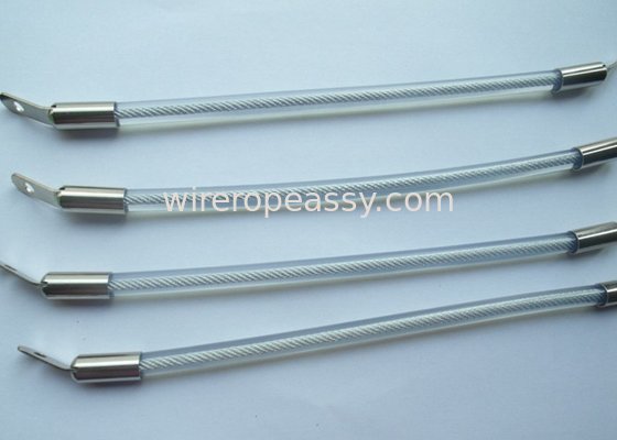 Custom 5.0mm Clear PU Coated Stainless Steel Wire Rope Assembly For Suitcase Handlebar