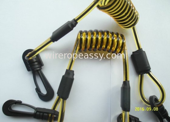 Plastic PVC Galvanized Steel Coil Safety Tool Lanyards With Any Size And Color