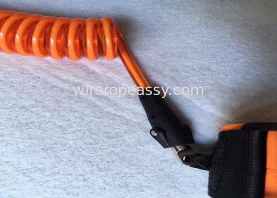 plastic coil Safety Tool Lanyards , 5.0mm diameter Retractable Safety Lanyard