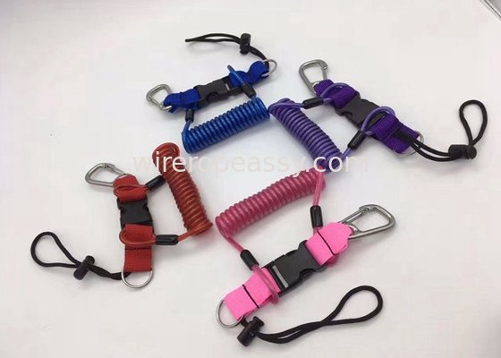 PU coated Retractable Safety Tool Lanyards with Spring Snap Hook and leash