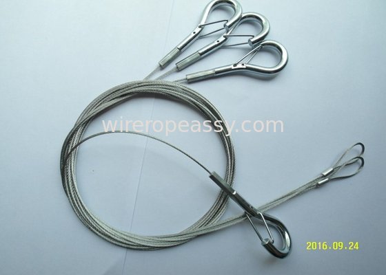 1.5mm Y Shape Stainless LED Grow Hanging Lights Cable With Double Hook And Loop