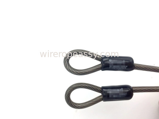 4.0mm Transparent PVC Coated Galvanized Steel Cable Accessories With Loop And Thimble