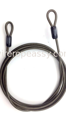 4.0mm Transparent PVC Coated Galvanized Steel Cable Accessories With Loop And Thimble