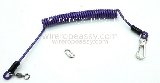 Spring Safety Tool Lanyards With Dog hook / Quick link for Scaffolding Lanyard