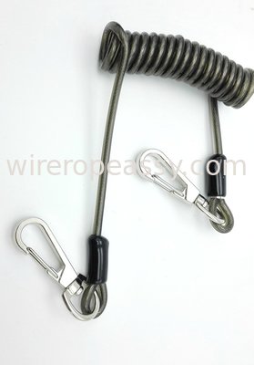 PVC Custom Retractable Safety Tool Lanyards With Swivel Hook On Both End