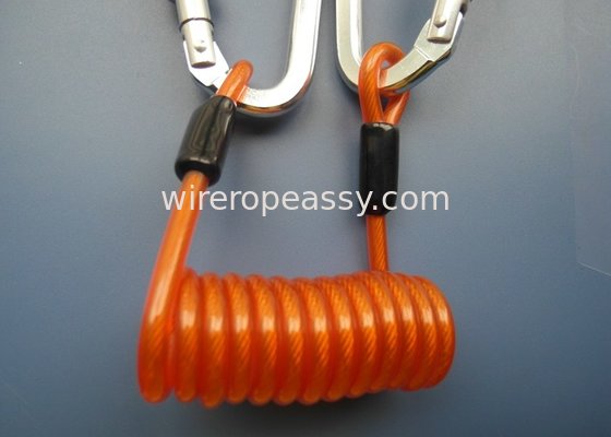 Plastic PVC Galvanized Steel Coil Safety Tool Lanyards With Any Size And Color