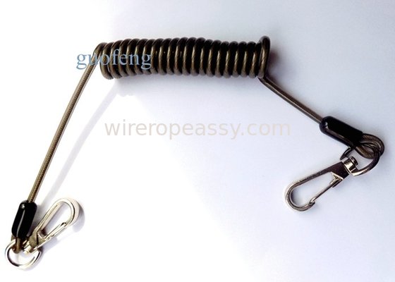 PVC Custom Retractable Safety Tool Lanyards With Swivel Hook On Both End
