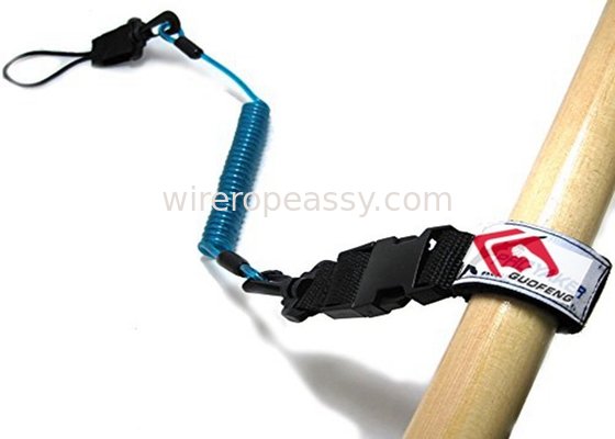 4.0mm Blue Custom Stainless Safety Tool Lanyards / Retractable Tool Lanyard with  For Fishing Rod