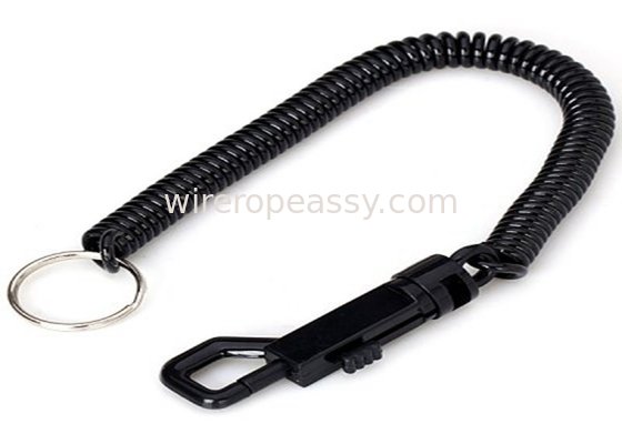 3.0mm Black Plastic Spring Coil Safety Tool Lanyards With Multi Colors / Sizes