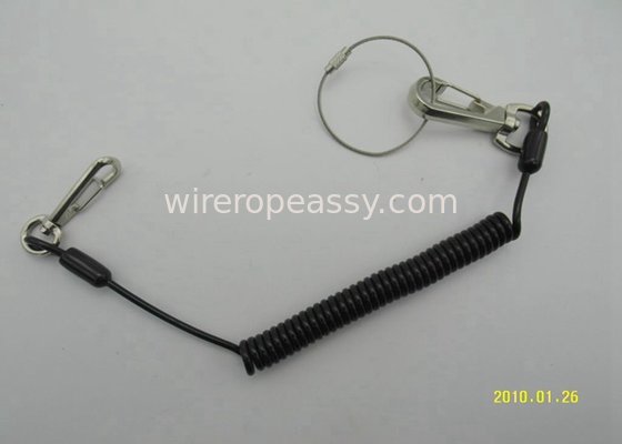 7 * 7 Black Coil Safety Tool Lanyards Rated for hand tools