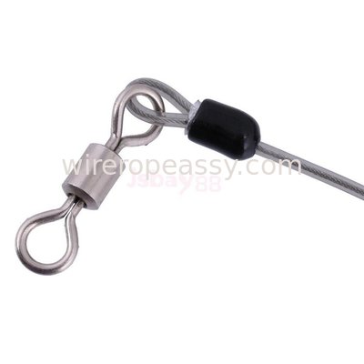7 * 19 Steel Core Spring Retractable Tool Lanyard With Fishing Swivel Snap Hook