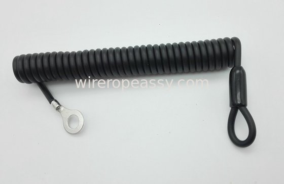 2.5 - 3.0mm Diameter Retractable Safety Lanyard 80kg Weight Load For Hiking