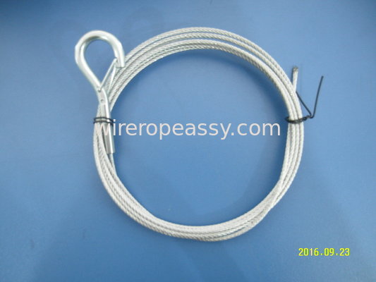 4.8mm Steel Cable Assembly Wire Cable Assemblies With Clip / Eye Hook Thimble