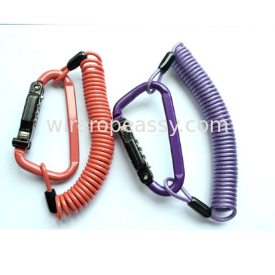Galvanized Steel Coil Lanyard Locking Cable Laptop Cable Lock With Security Cable