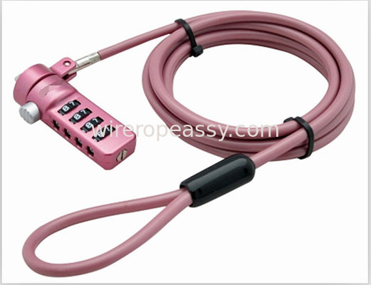 Galvanized Steel Coil Lanyard Locking Cable Laptop Cable Lock With Security Cable