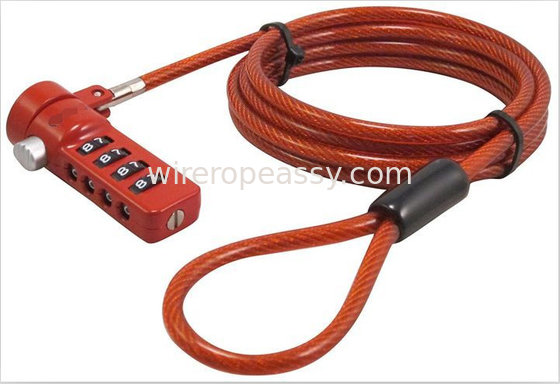 Galvanized Steel Coil Lanyard Locking Cable Laptop Cable Lock With Security Cable