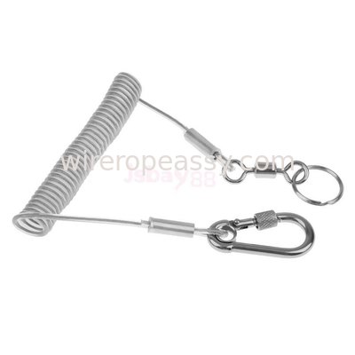 ISO 80kg Clear PVC Retractable Safety Tool Lanyards For Fishing / Hiking
