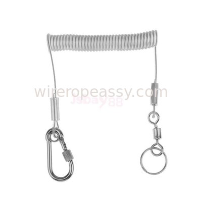 ISO 80kg Clear PVC Retractable Safety Tool Lanyards For Fishing / Hiking