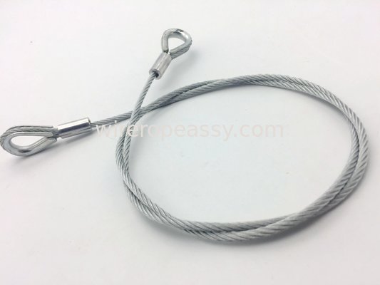 clear 2.0mm Galvanized Steel Cable Accessories With Loop / Eye Thimble