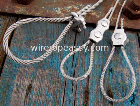 clear 2.0mm Galvanized Steel Cable Accessories With Loop / Eye Thimble