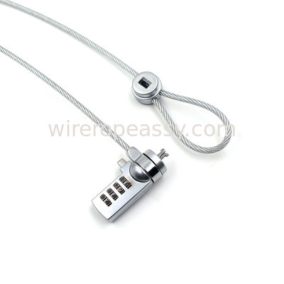 Metal Steel Coating PVC Security Cable Lock For Notebook / Laptop Lock ROHS