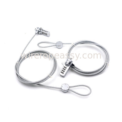 Metal Steel Coating PVC Security Cable Lock For Notebook / Laptop Lock ROHS